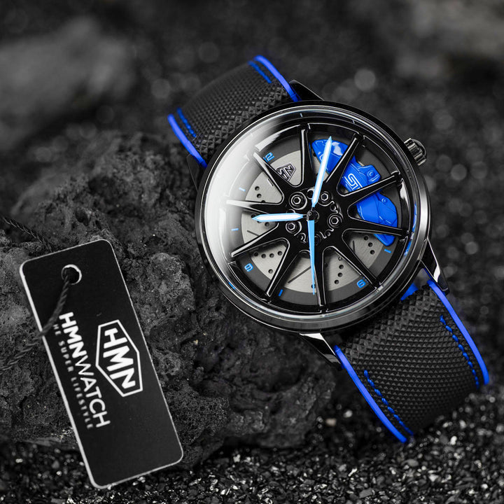 HMN BRZ Performance Gold Wheel - Spinning Subaru Wheel Watch for Men ...